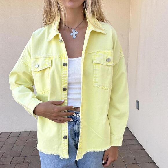Jackets & Coats | Yellow Denim Neon Jean Jacket | Poshmark